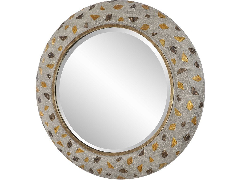 Uttermost Copper Terrazzo Round Mirror Furniture Home Accents Mirrors