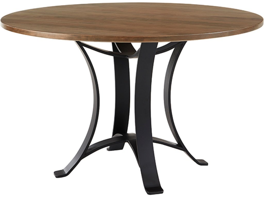 Vaughan-Bassett 48 Inch Round Table W/ Metal Base Furniture Dining Room ...