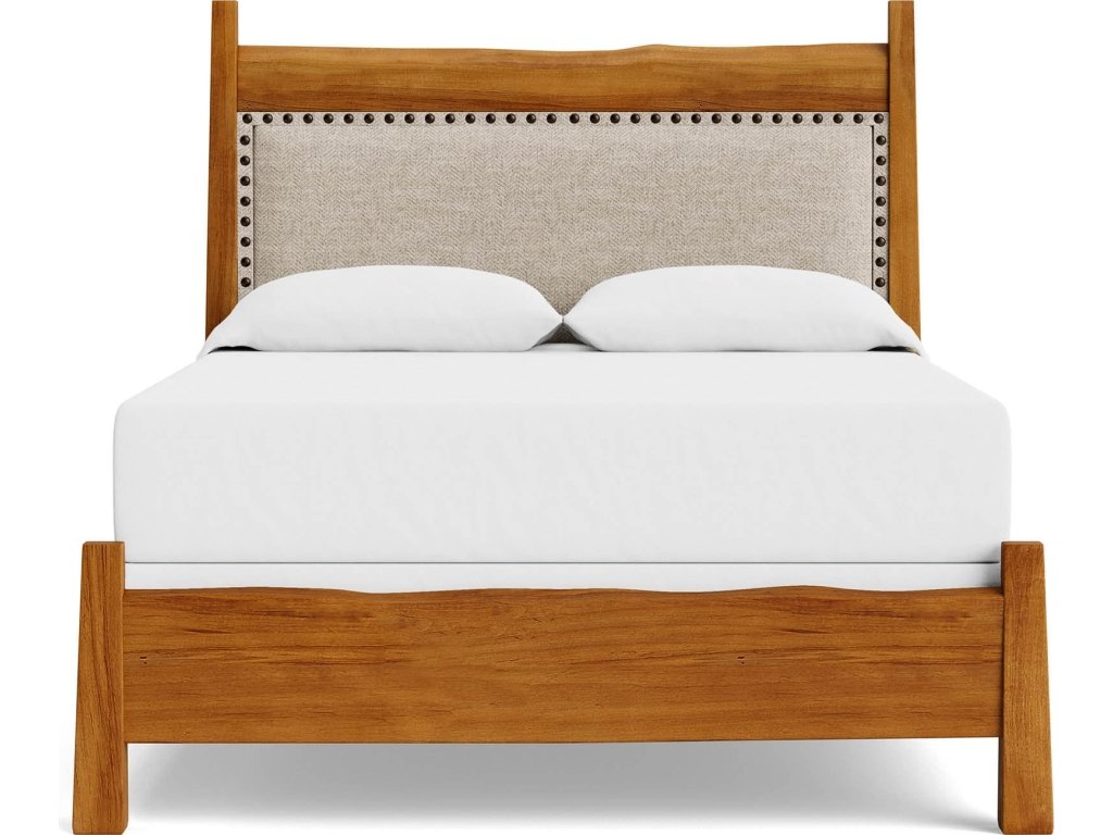 Bassett Furniture Heritage Live Edge Upholstered Bed Furniture Bedroom Beds