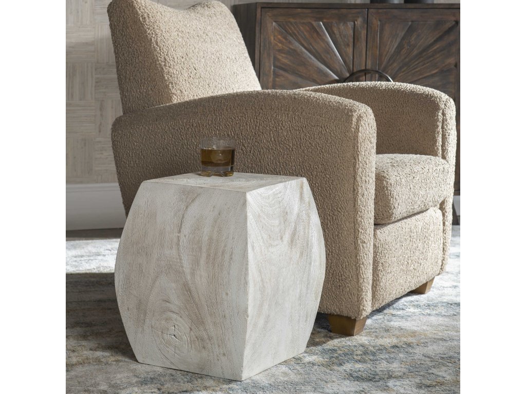 Uttermost Grove Accent Stool, Ivory Furniture Living Room Tables