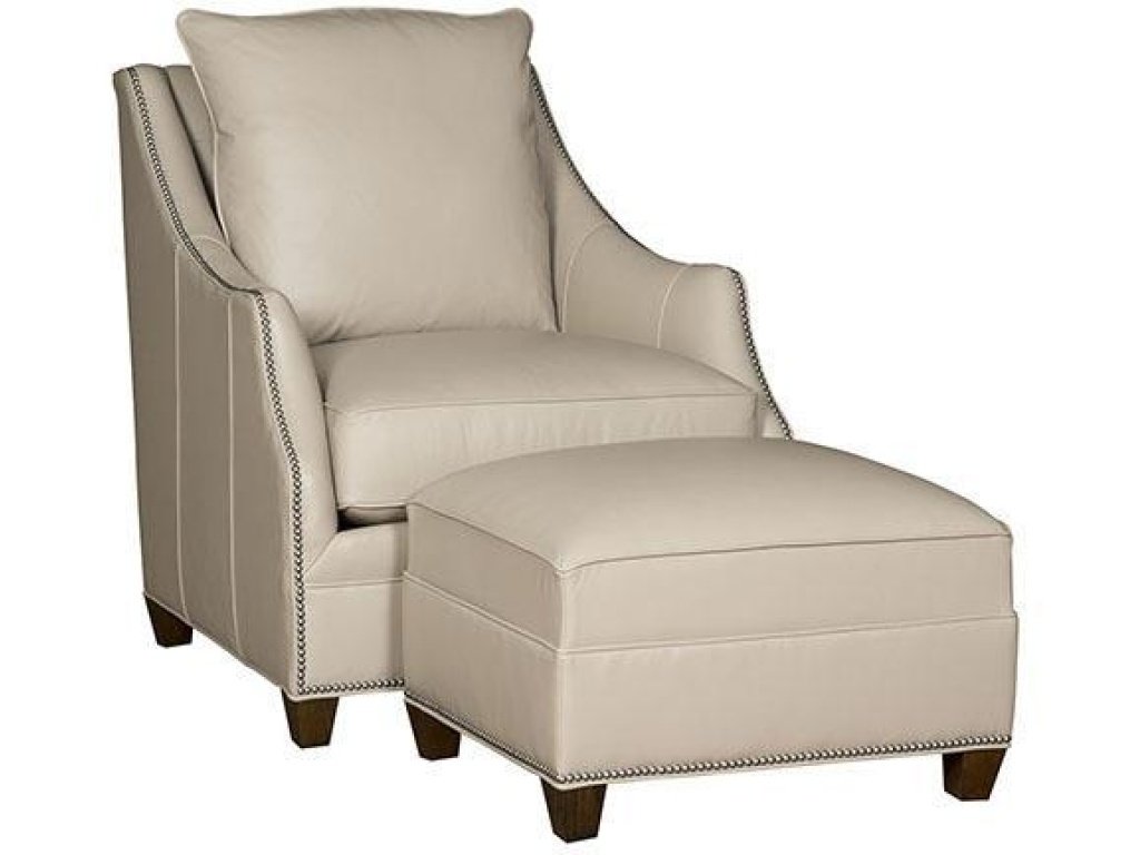 King Hickory Shannon Leather Ottoman Furniture Living Room Ottomans